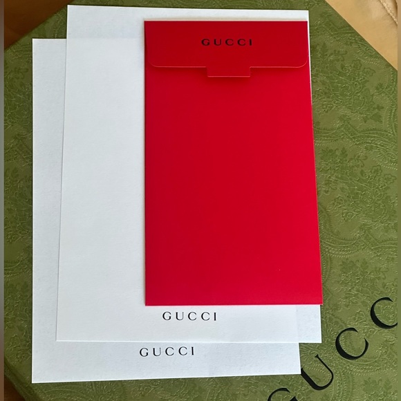Gucci | Bags | Red Gucci Money Envelope With Note Paper | Poshmark